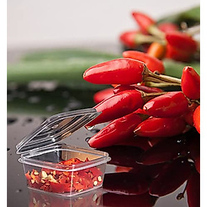 OULIGET Plastic Souffle Cups,Disposable Clear Leak Proof Sauce Cup With Hinged Lid,Used for Various Sauces,Food Samples,Storage Crafts,2 OZ,Square 50 Pieces