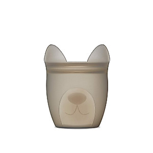 Zip Top Reusable 100% Silicone Baby + Kid Snack Containers- The only containers that stand up, stay open and zip shut! No Lids! Made in the USA - Gray Dog