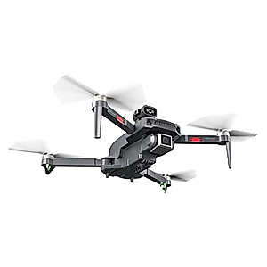 LNATOVI LCD Screen Drone with 4K Camera - 110° Wide-Angle and 90° Rotatable & 2.4GHz FPV Transmission & 18+ Minutes Flight for Outdoor Party (BK)