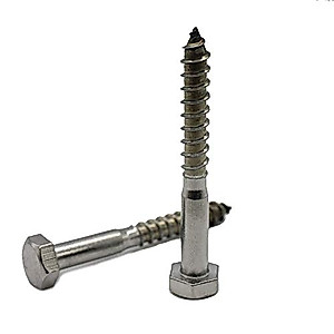 5/16" X 3" Stainless Hex Lag Bolt Screws for Wood, (10 Pack) 304 (18-8) Stainless Steel, by Fullerkreg
