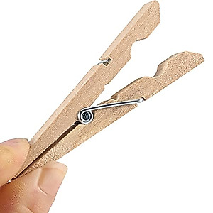 HOIGON 400 Pack 3 Inch Natural Wooden Clothes Pins, Sturdy Large Wooden Clothespins, Wood Clips with Spring, Wood Laundry Pins for Clothing, Craft, Hanging Photo, Clipping Snacks