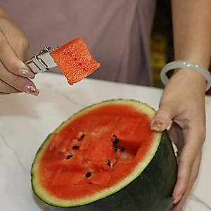 Convenient Watermelon Cutter And Fork Set 304Stainless Steel Fruit Cutting Tool Fruit Cutter For Gatherings