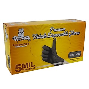 RVTUS Nitrile Gloves 5 Mil Disposable Gloves - Powder Free - Latex Free (100, X-Small)