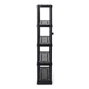 Gracious Living 5 Shelf Fixed Height Ventilated Medium Duty Storage Unit Organizer System for Home, Garage, Basement, and Laundry, Black (2 Pack)