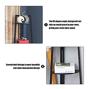 LAZYLAND Corner Shelf 65 Inch Tall Bookcase 5 Tier Corner Bookshelf Corner Ladder Shelf Small Bookshelf Antique Plant Rack Freestanding for Bathroom, Kitchen, Living Room, Bedroom, Home Office