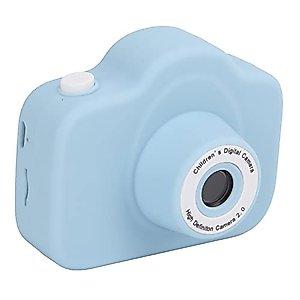 Shanrya Kids Camera, Cartoon Child Camera Puzzle Games 15 Filters 16 Borders Support MP3 One Key Video Recording for Kids(Sky Blue)