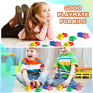 20 Pieces Star Smile Face Stress Balls Star Mini Foam Smile Ball Smile Face Toys Mini Stress Relief Star Smile Balls for School Carnival Reward, Student Prizes, Party Bag Fillers(Rich Style)