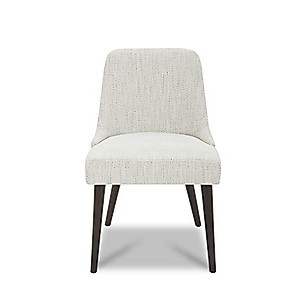 CHITA Mid-Century Modern Dining Chair, Upholstered Fabric Accent Chair,Set of 2, Ivory