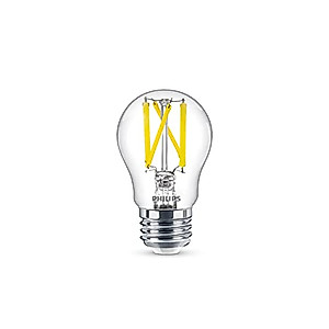 Philips LED Ultra Definition Flicker-Free Dimmable, Eye Comfort Technology, Daylight 5000K A15 Clear Glass Light Bulb, 450 Lumen, 5W=40W, E26 Base, Title 20 Certified, 2-Pack