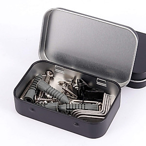 ZOENHOU 60 Pack Metal Rectangular Empty Hinged Tins, Black Mini Portable Box Containers, Tin boxes with Hinged Lids, Small Tins for Storage Home Organizer, 3.7 x 2.4 x 0.9 Inch