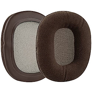 Geekria Comfort Velour Replacement Ear Pads for Audio Technica ATH M50X, M50XBT, M50xBT2, M60X, M45, M35, M30, M20, ATH-MSR7 Headphones Ear Cushions, Headset Earpads, Ear Cups Repair Parts (Brown)