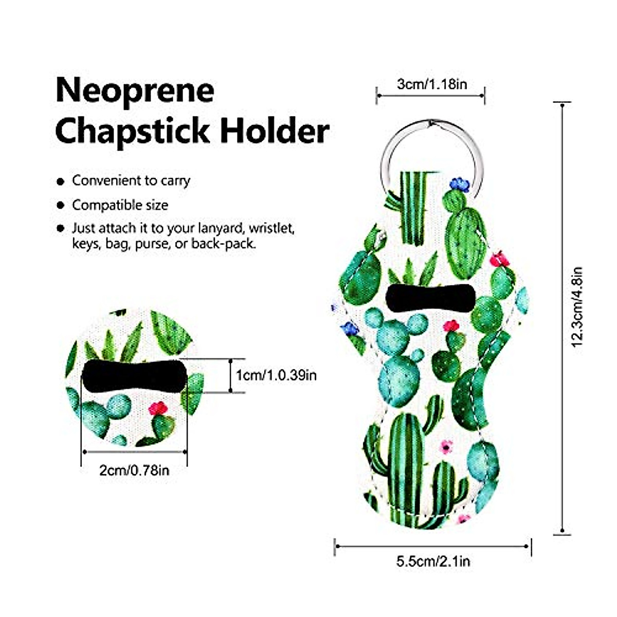 KPX 15Pcs Chapstick Holder Keychain, Lip Balm Holder Chapstick Keychain Holder Bulk for Lipstick Chapstick Tracker Safeguard (Style 2)