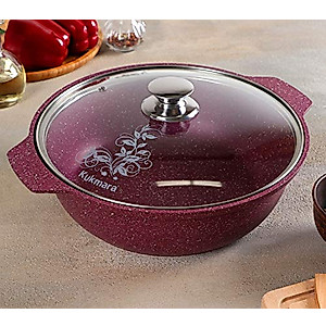 Cooking Pot Aluminum Dutch Oven Pot with Glass Lid 135.26 oz. (4 L) (mystery) Cookware Kitchen Pot
