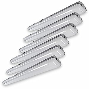 JACS 24W LED Vapor Tight Light Fixture, 4ft Vapor Proof LED Light - 80W Equivalent, 5000k, 3432LM - Ideal Garage Light, Shop Light, Outdoor Light Fixture, 6 Pack