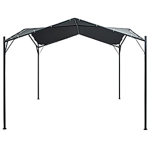 Gazebo Pavilion Tent Canopy,Beach Gazebo,Shade Tent,Fruit Stand Gazebo,Backyard Gazebo,Hardtop Gazebo,Outdoor Gazebo, for Barbeque,Patio,Deck,Garden Party,9.8ft x9.8ft Steel Anthracite