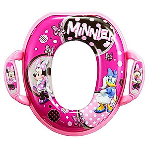 The First Years Disney Minnie Mouse Soft Potty Seat - Cushioned Toddler Toilet Seat Attachment - Toddler Potty Training Toilet Seat with Handles - Ages 18 Months and Up
