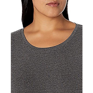 Amazon Essentials Women's Classic-Fit Long-Sleeve Crewneck T-Shirt (Available in Plus Size), Charcoal Heather, Large