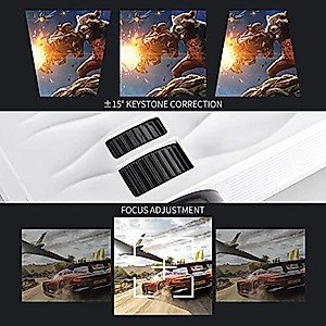 Projector, PONER SAUND WiFi Mini Projector 1080P Supported Home Outdoor Video Projector, 5500 Lux 210" Display Movie Projector, Compatible with Phone, Computer, Laptop, USB, HDMI, VGA