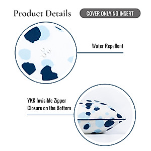 Hofdeco Premium Coastal Patio Indoor Outdoor Throw Pillow Cover Only, 20"x20" Water Repellent for Backyard, Couch, Navy Blue Leopard with Piping