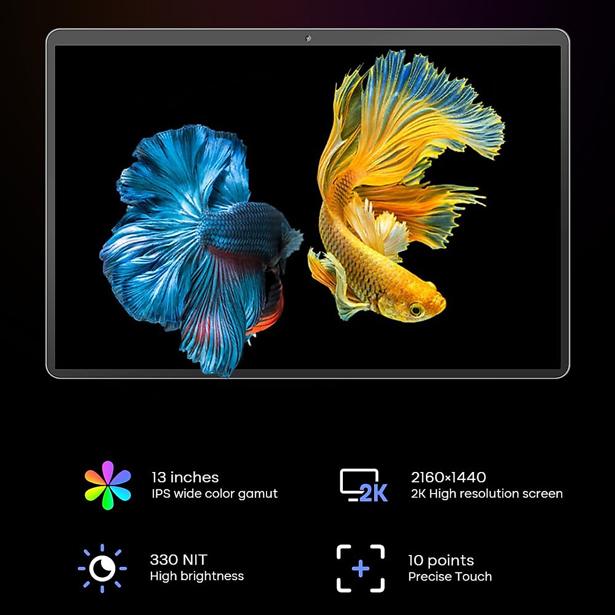 Docooler T30Pro 13-inch 2K IPS Touch Screen Tablet Laptops - 16GB RAM 512G-1T SSD Office Learning Computer with D-Pencil Ultrabook Windows 11, Rich Ports, Webcam(Front/Back) for Meeting Office Study