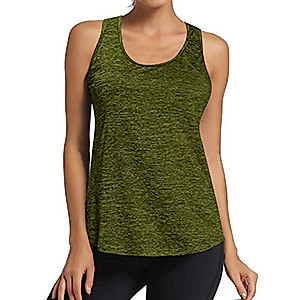 SSDXY Women's Workout Tee Top Mesh-Back Yoga Shirts Racerback Athletic Training Running Tank Tops Gym T-Shirt Blouse