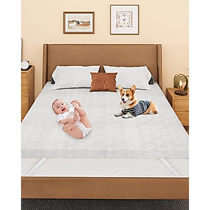 Zenzy 3" Full Waterproof Mattress Topper Cover, [100% Waterproof] [Ultra-Soft] Cover for Mattress Topper, Washable & with Adjustable Straps, Oeko-TEX Certified [Only Cover]- Dark Gray