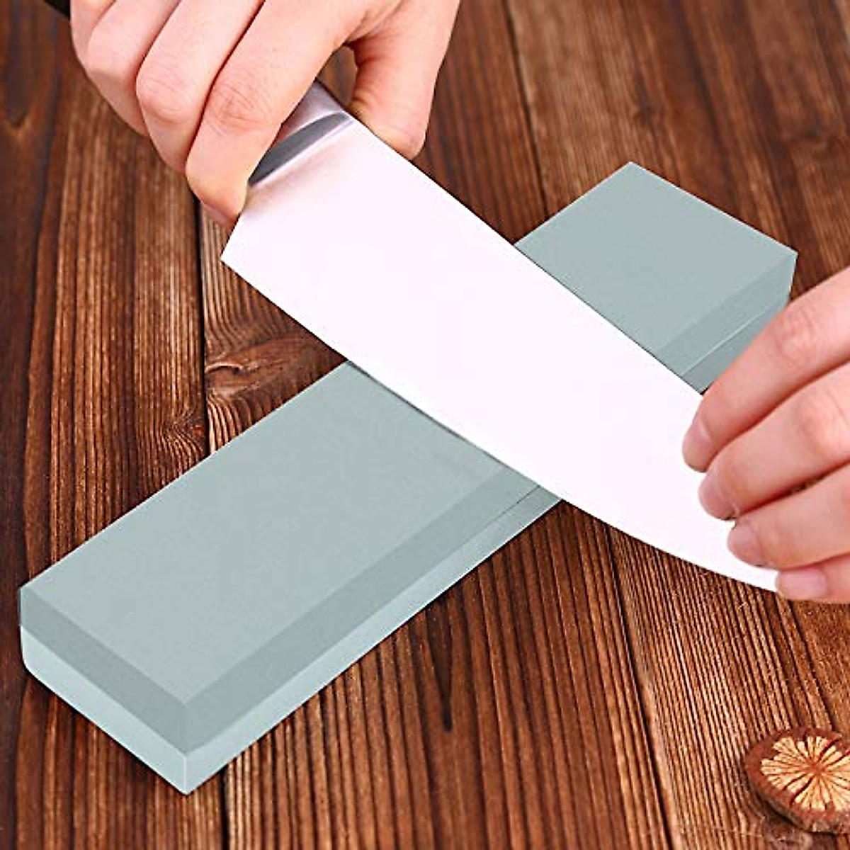 Knife Sharpening Stone Combination Dual Sided Grit With Base for Sharpening and Polishing Tool with Non Slip Base for Kitchen Knives, Hunting Knives, Pocket Knives and Tool Blades (400/1000)
