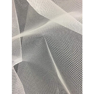 Keily & Megan Inc, 58" Wide Petticoat Hard Net Fabric Stiff Tulle Mesh Can-Can Net Wrap-Around Mesh Fabric by The Yard (White, 1 Yard)