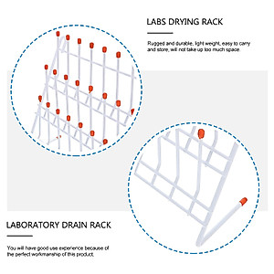 balacoo Laboratory Draining Rack- Metal Lab Glassware Drying Rack, Glassware Beaker Drying Holder, Tube Cleaning Frame Equipment for Education Lab (24 Pegs)