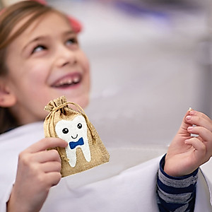 Tooth Fairy Bag Pouch for Boys and Girls to Place Under Pillow Milk Teeth Container Box for Toothfairy Tooth Holder Keepsake Gift for Kids Children Baby Shower Birthday (Blue Style)