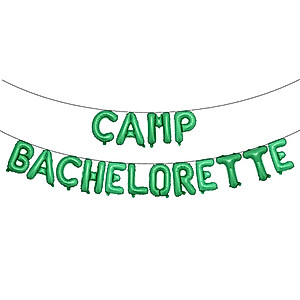 Camping Bachelorette Party Decorations Multicolor Camp Bachelorette Balloons Happy Camper/Weekend In The Woods/Lake Hiking/Mountain Themed Engagement Bridal Shower (CAMP BACHELORETTE Green)