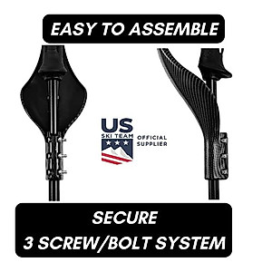 Zipline Ski Pole Hand Guard - U.S. Ski Team Official Ski Pole (Black Carbon)