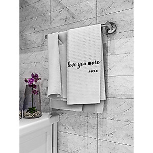Dibor Funny Quote Love You More XOXO Kitchen Towels Dish Towels Dishcloth,Love Saying Sign Decorative Absorbent Drying Cloth Hand Towels Tea Towels for Bathroom Kitchen,Funny Couples Gifts