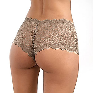Alyce Intimates Pack of 10 Womens Lace Boyshort Panty, Regular to Plus Size