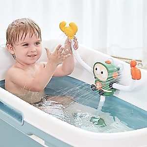 JoyGrow Bath Toys Electric Shower Head with Double 360° Rotatable Sprinkler and 3 PCS Different Spraying Sprinkler Bathtub Water Toy for Baby Kids