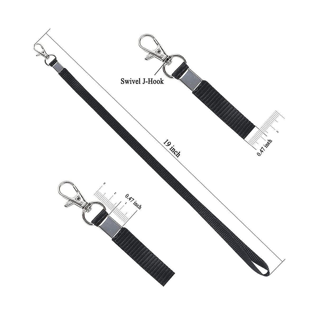 Teskyer Clear ID Badge Holder with Lanyard, Waterproof Extra Thick Plastic ID Card Holder with Resealable Zip, 2.5" x 3.5" Inner Size, Vertical Style, Set of 3, Black