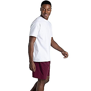 Fruit of the Loom Men's Eversoft Cotton T-Shirts (S-4XL), Crew-2 Pack-White, 4X-Large