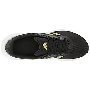 adidas Men's Run Falcon 3.0 Shoes Sneaker, Core Black/Gold Metallic/Better Scarlet, 8