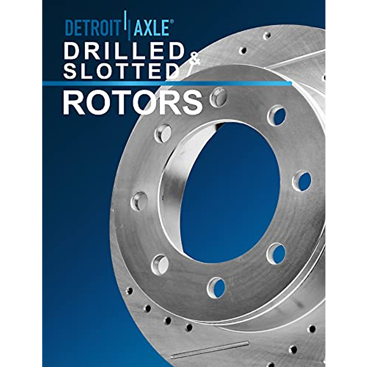 Detroit Axle - Brake Kit for 4WD 2008-2012 Ford F-250 Super Duty Drilled & Slotted Brake Rotors 2008 2009 2010 2011 2012 Ceramic Brakes Pads Front and Rear Replacement: Not Fit Models with Harley PKG
