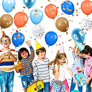 Dog Paw Balloons,12 Inchs Orange and Blue Balloons with Doghand Balloons for Birthday Baby Shower Company Events Wedding Bridal Shower Party Decoration