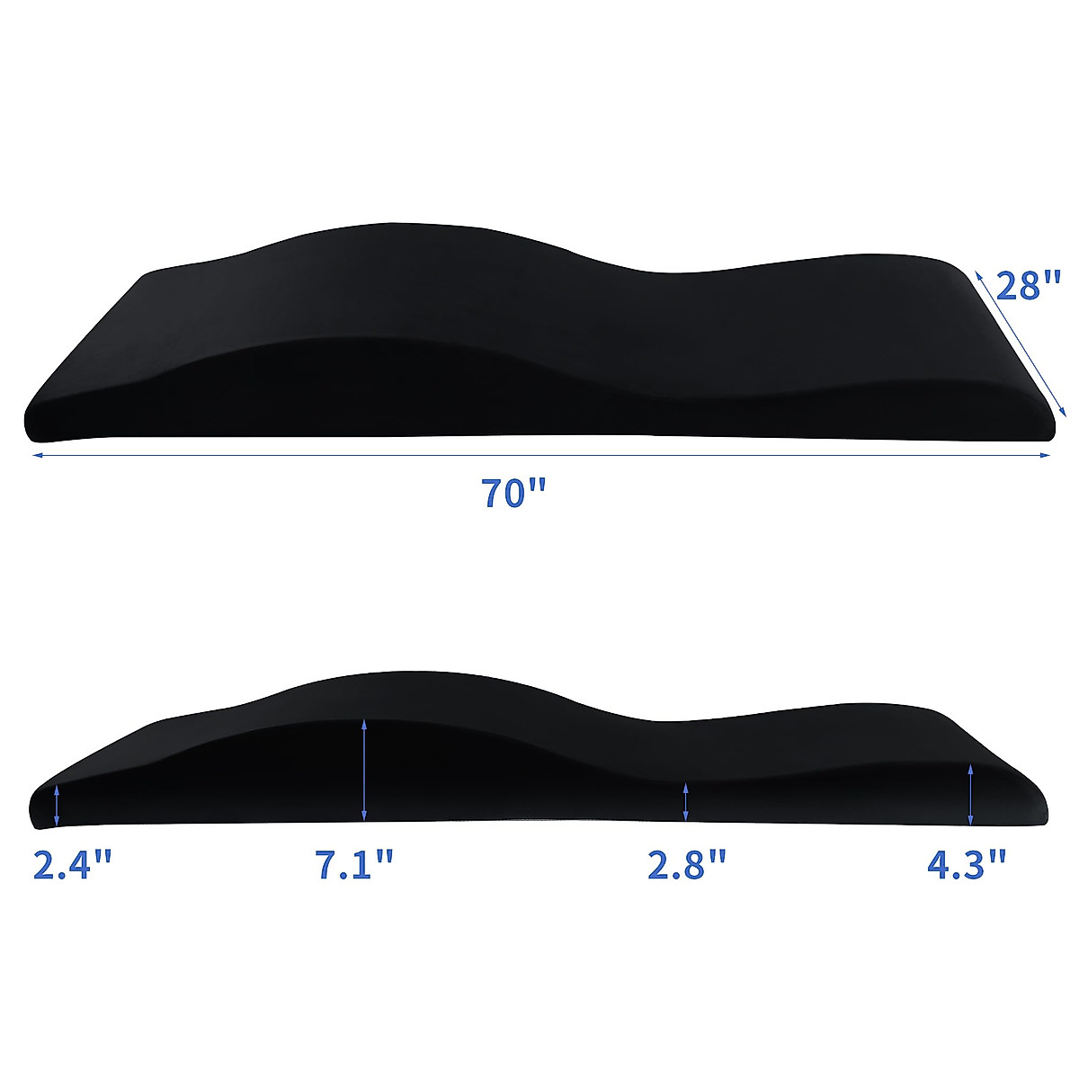 HOMBYS Ergonomic Curvy Foam Massage Bed Mattress Topper, Massage Table Mattress Topper with Removable Velvet Cover, Non-Slip Lash Bed Cushion Only for Beauty Salon(Bed Not Included)