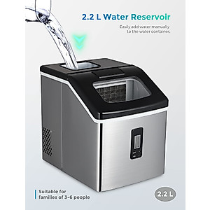 SOUKOO Ice Maker Countertop with 40lbs/Day (18F)…