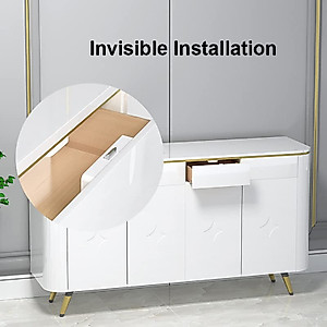 Lancoon Keyless Cabinet Lock Set, Smart Electronic Hard Hidden No Drill RFID Card High Security Anti-theft for Wooden Bookcase Wardrobes Bed Lockers Office File Drawers Home Company Sauna