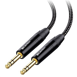 Cable Matters Premium Braided Balanced 1/4 Inch TRS Cable 6 ft (1/4 to 1/4 Cable)