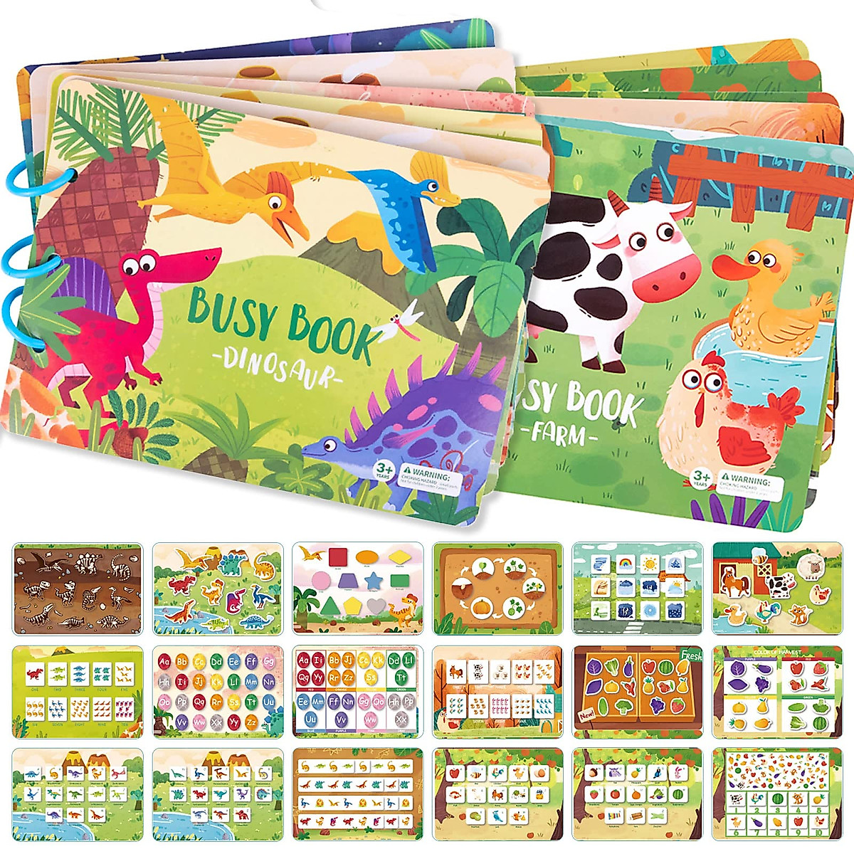 ZRCCOX Montessori Busy Book for Toddlers Ages 3 and Up, Pre K Preschool Learning Activities Book, Autism Sensory, Kindergarten Educational Toys for 3 Year Old, Toddler Busy Board for 1-3 Years Old