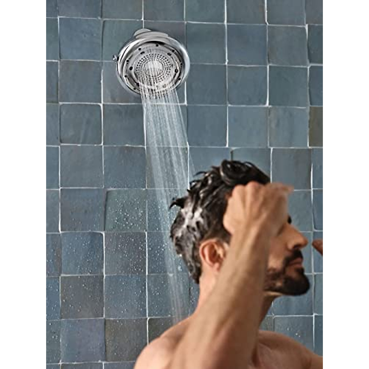 Moen N400R0CH Quattro Rainshower Showerhead with Four Unique Shower Experiences, Chrome