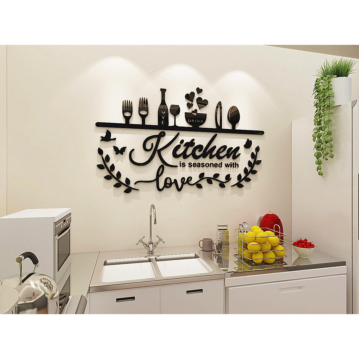3D DIY Silver Kitchen Wall Decor - Bless This Home Art