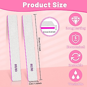 25pcs Nail Files 80 Grit, BLESWIN 80/80 Grit Nail Files, Jumbo Nail Files for Acrylic Nail, Double-Sided Emery Board Nail Filer for Manicure, Pedicure, and Acrylic Nails