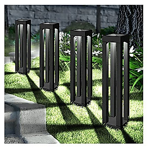 Solar Pathway Lights Outdoor Waterproof 19", 4 Pack Outdoor Floor Lamps Stainless Steel Decorative, Solar Path Lights for Walkway Pathway Yard Garden Patio Driveway