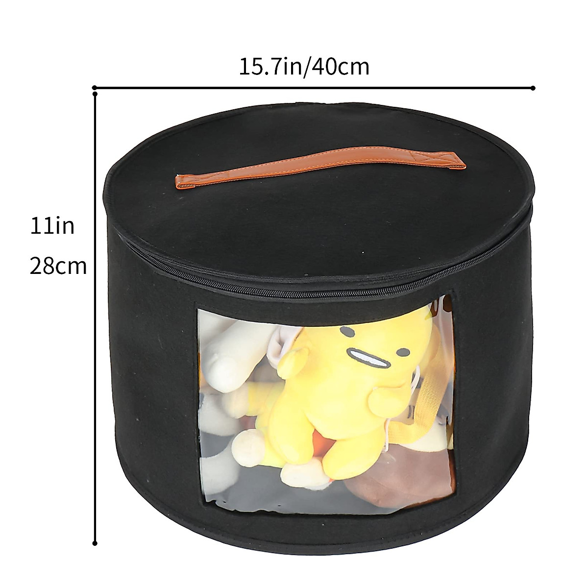 Hat Boxes for Women Storage Hat Box Travel Case Foldable Hat Storage Box with Lids Hat Organizer Cowboy Hat Holder Hat Storage for Various Types of Hats Toys,Black